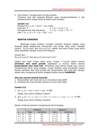 Bab 3 Aljabar Boole | PDF