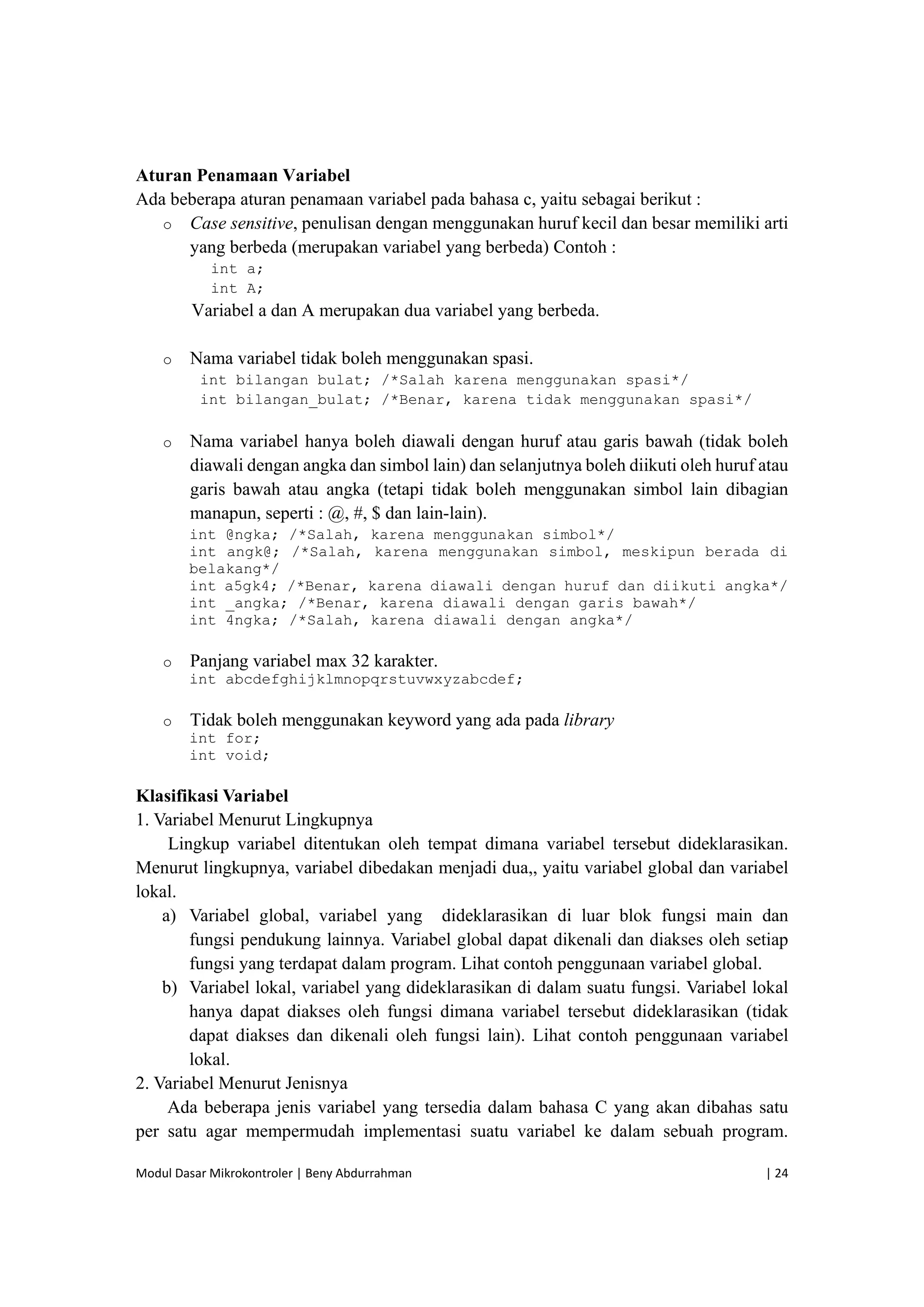 Modul Mikrokontroler - Bab 3. Pemrograman Mikrokontroler | PDF