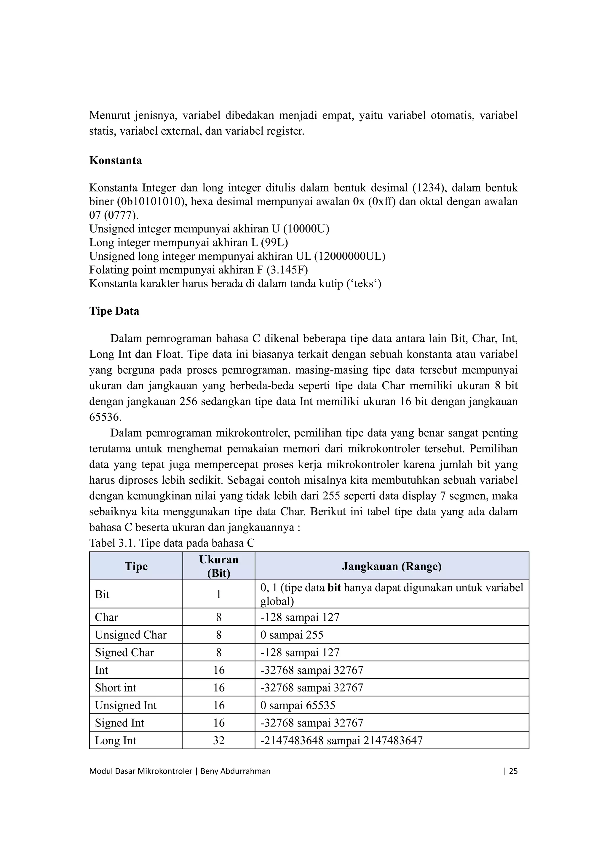 Modul Mikrokontroler - Bab 3. Pemrograman Mikrokontroler | PDF