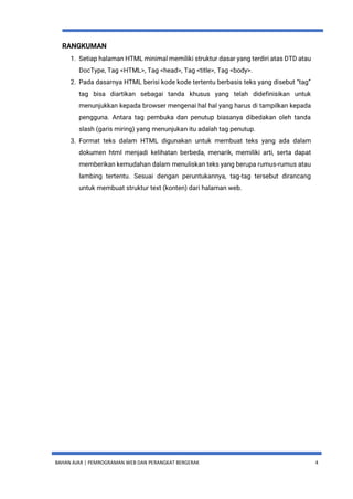 BAB III - FORMAT TEXT DAN HALAMAN WEB | PDF