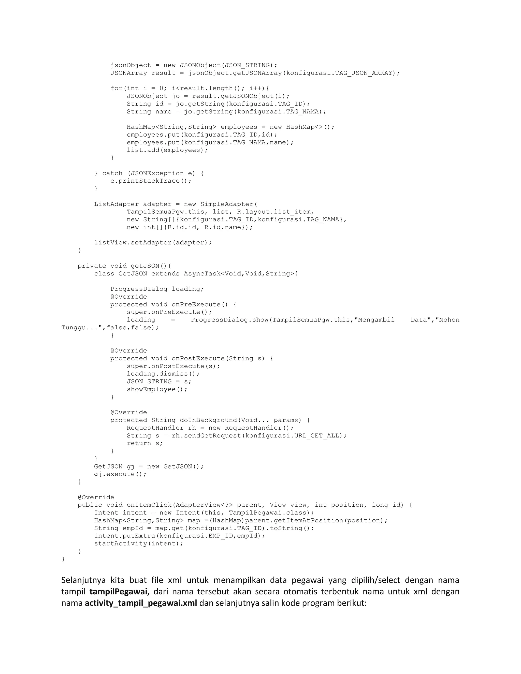 CRUD pada Android Studio menggunakan MySQL | PDF