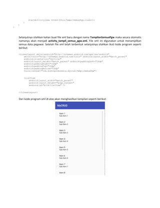CRUD pada Android Studio menggunakan MySQL | PDF