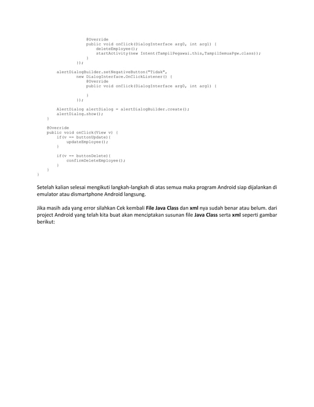 CRUD pada Android Studio menggunakan MySQL | PDF