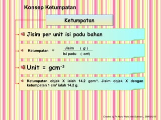 ISI KANDUNGAN SAINS TINGKATAN 1 BERTAJUK jirim | PPT