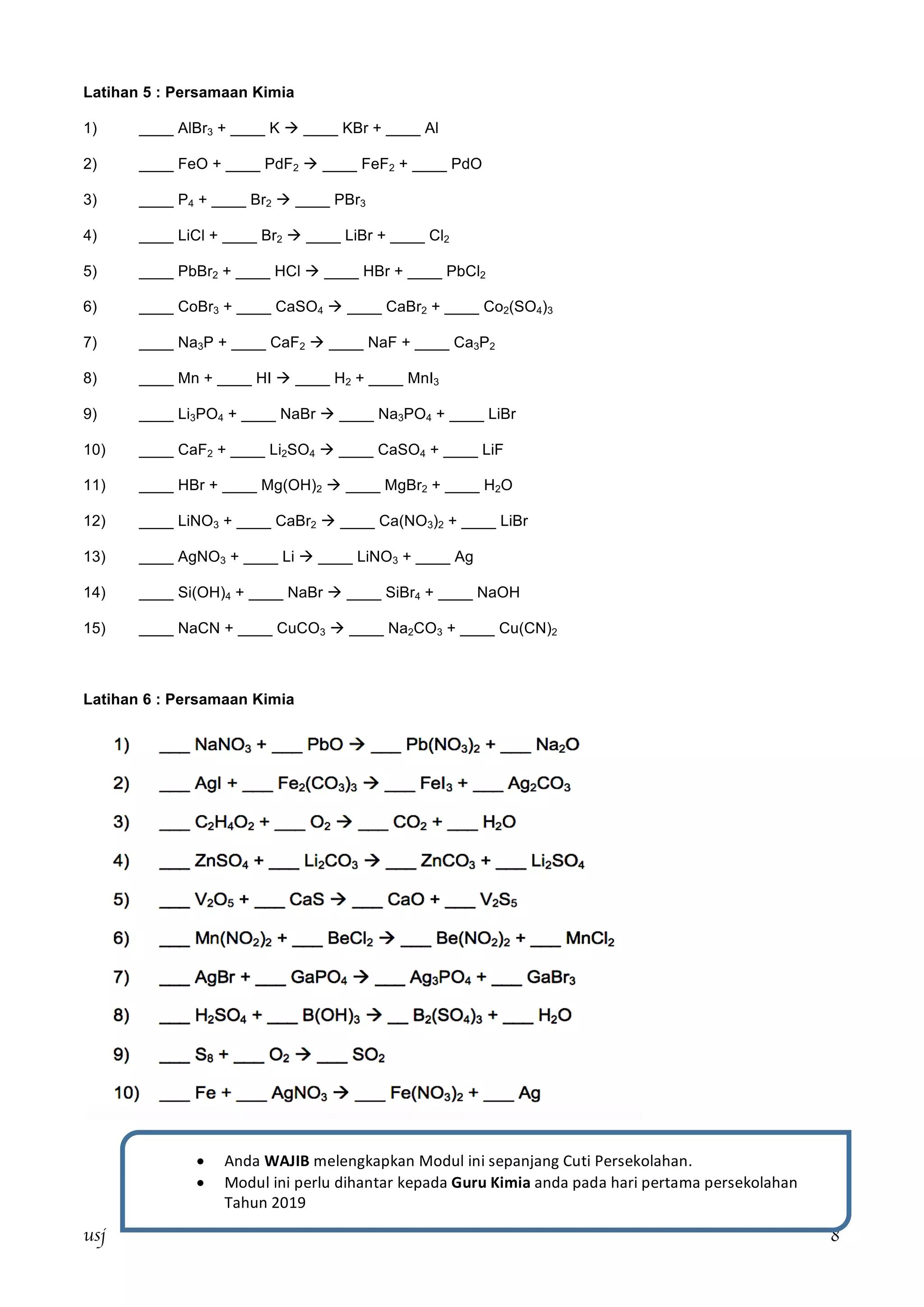 Bab 3 - Formula dan persamaan kimia | PDF