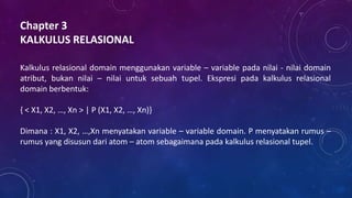 Bab 3 - Kalkulus Relasional | PPTX