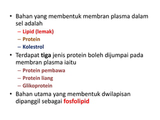 Biologi Ting 4 (Bab 3 - Pergerakan Bahan Merentas Membran Plasma | PPTX