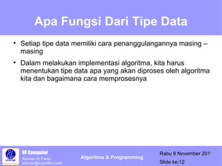Bab3 tipe-data-control | PPT
