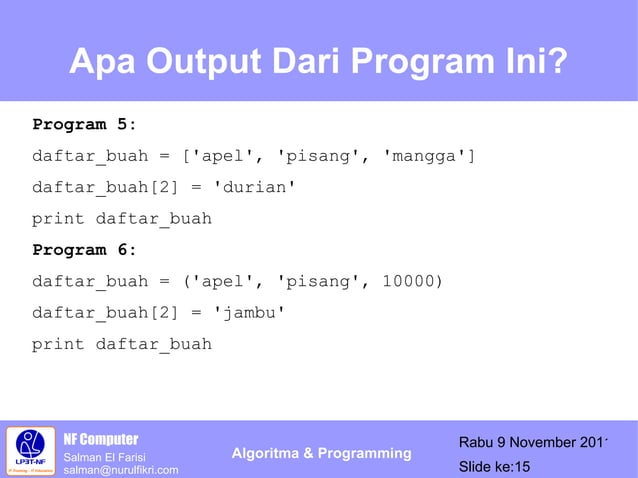 Bab3 tipe-data-control | PPT