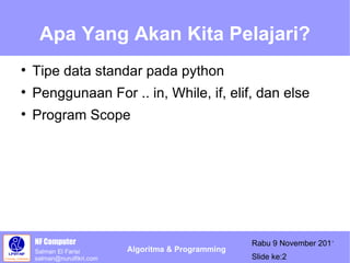 Bab3 tipe-data-control | PPT