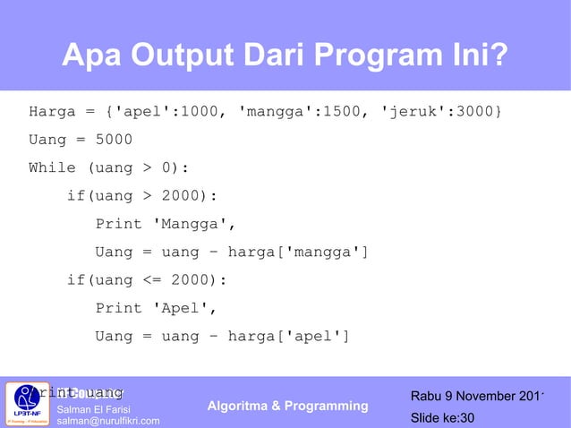Bab3 tipe-data-control | PPT