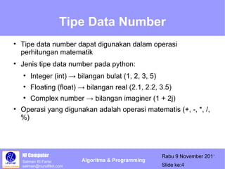 Bab3 tipe-data-control | PPT
