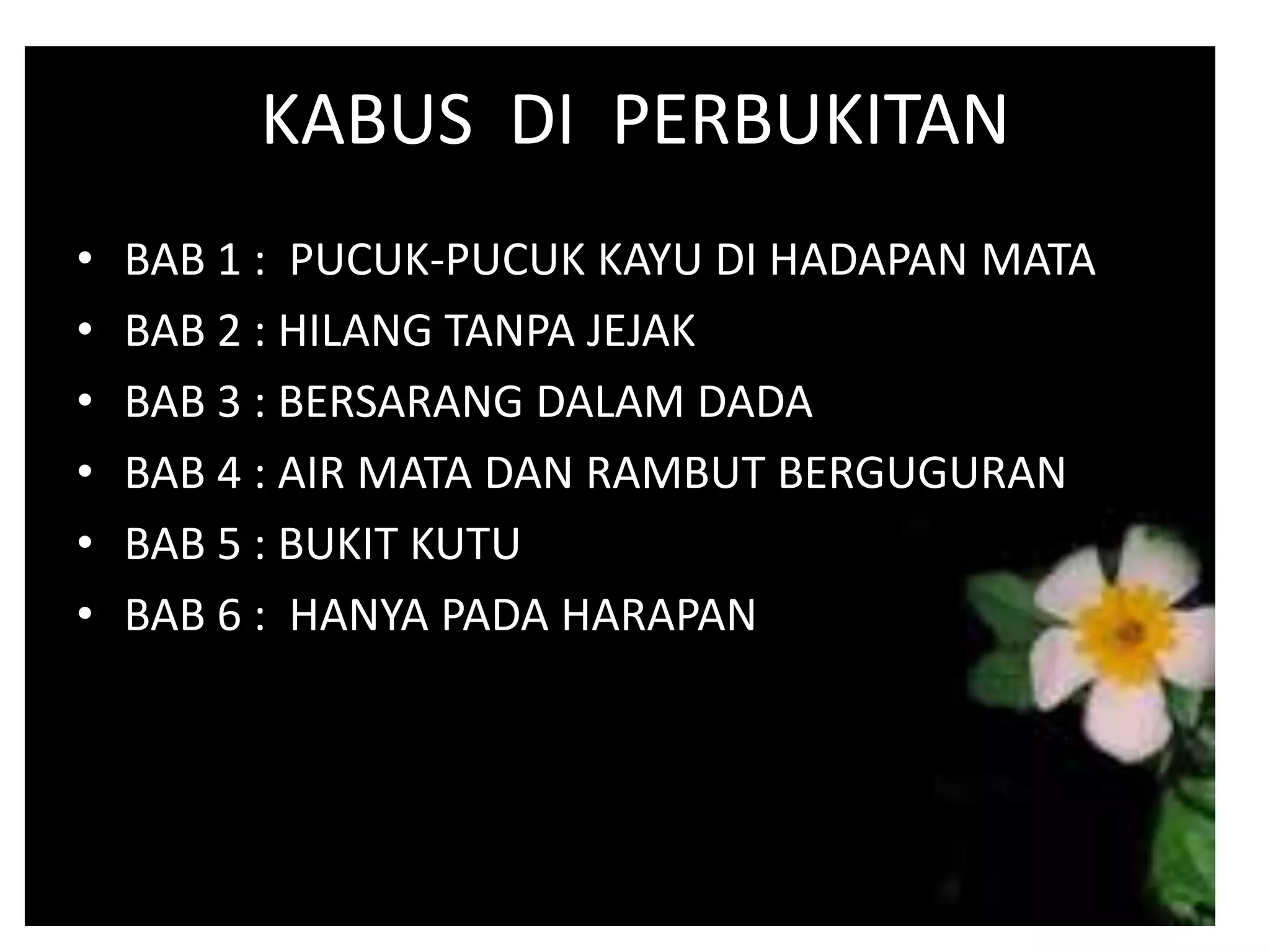 NOVEL KABUS DI PERBUKITAN | PPTX