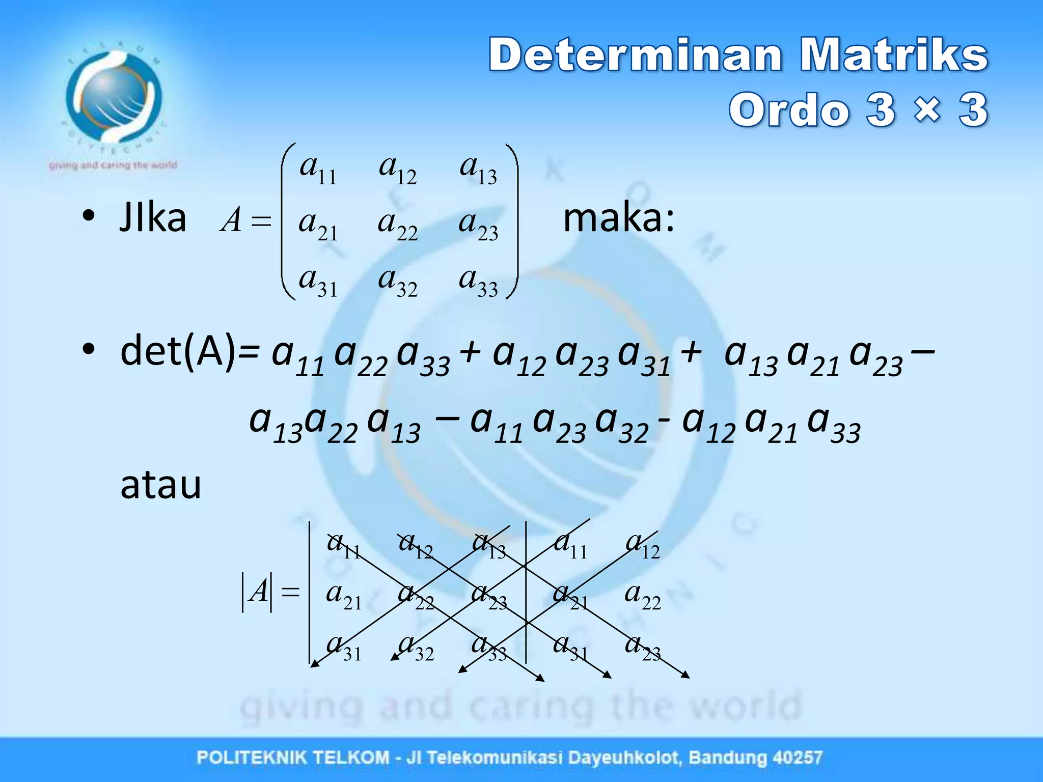 Bab 3(2) determinan dan i nvers matriks | PPTX