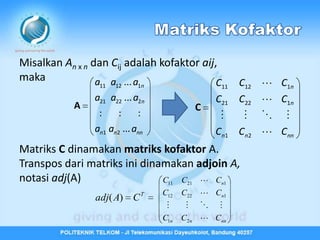 Bab 3(2) determinan dan i nvers matriks | PPTX