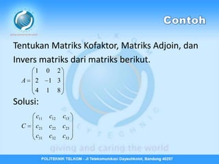 Bab 3(2) determinan dan i nvers matriks | PPTX