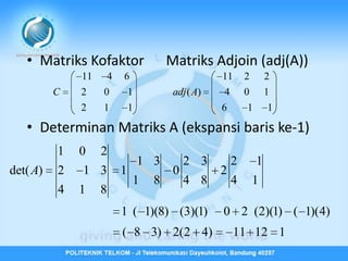 Bab 3(2) determinan dan i nvers matriks | PPTX