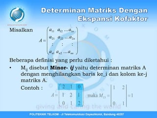 Bab 3(2) determinan dan i nvers matriks | PPTX