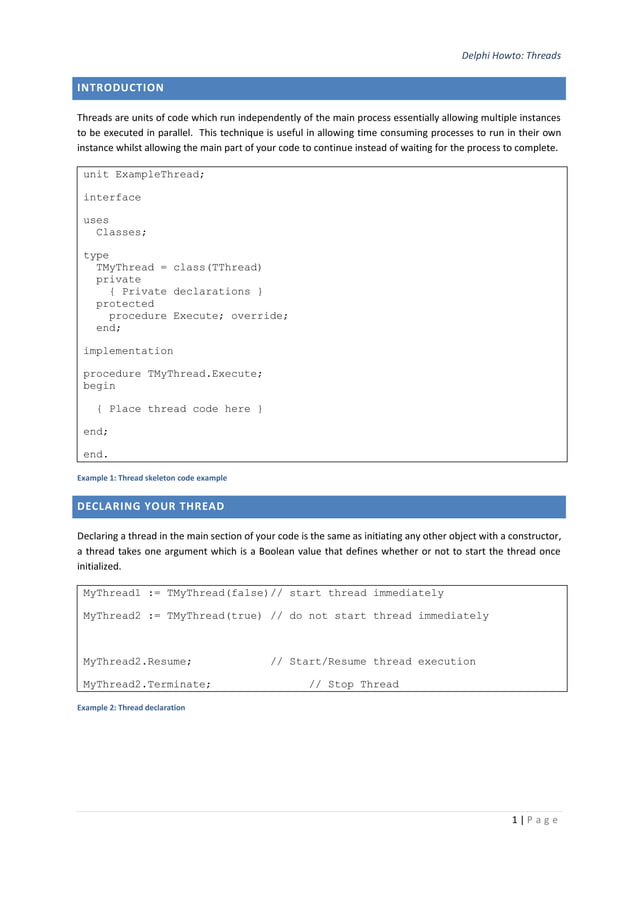 Delphi Howto Threads Pdf Programming Languages Computing
