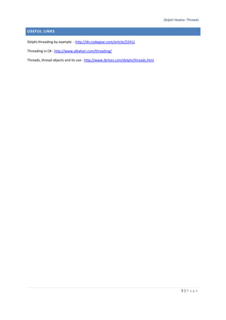 Delphi - Howto Threads | PDF