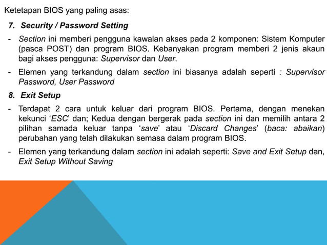SSK1043 Senibina Komputer Bab 3a BIOS | PPT