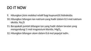 Bab 3 Bilangan mol dan Jisim kimia tingkatan 4 | PPT