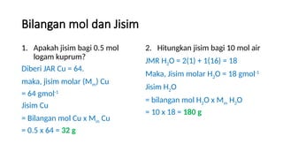 Bab 3 Bilangan mol dan Jisim kimia tingkatan 4 | PPT