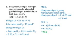 Bab 3 Bilangan mol dan Jisim kimia tingkatan 4 | PPTX
