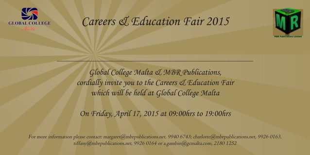 Career & Education Fair Invite | PPT