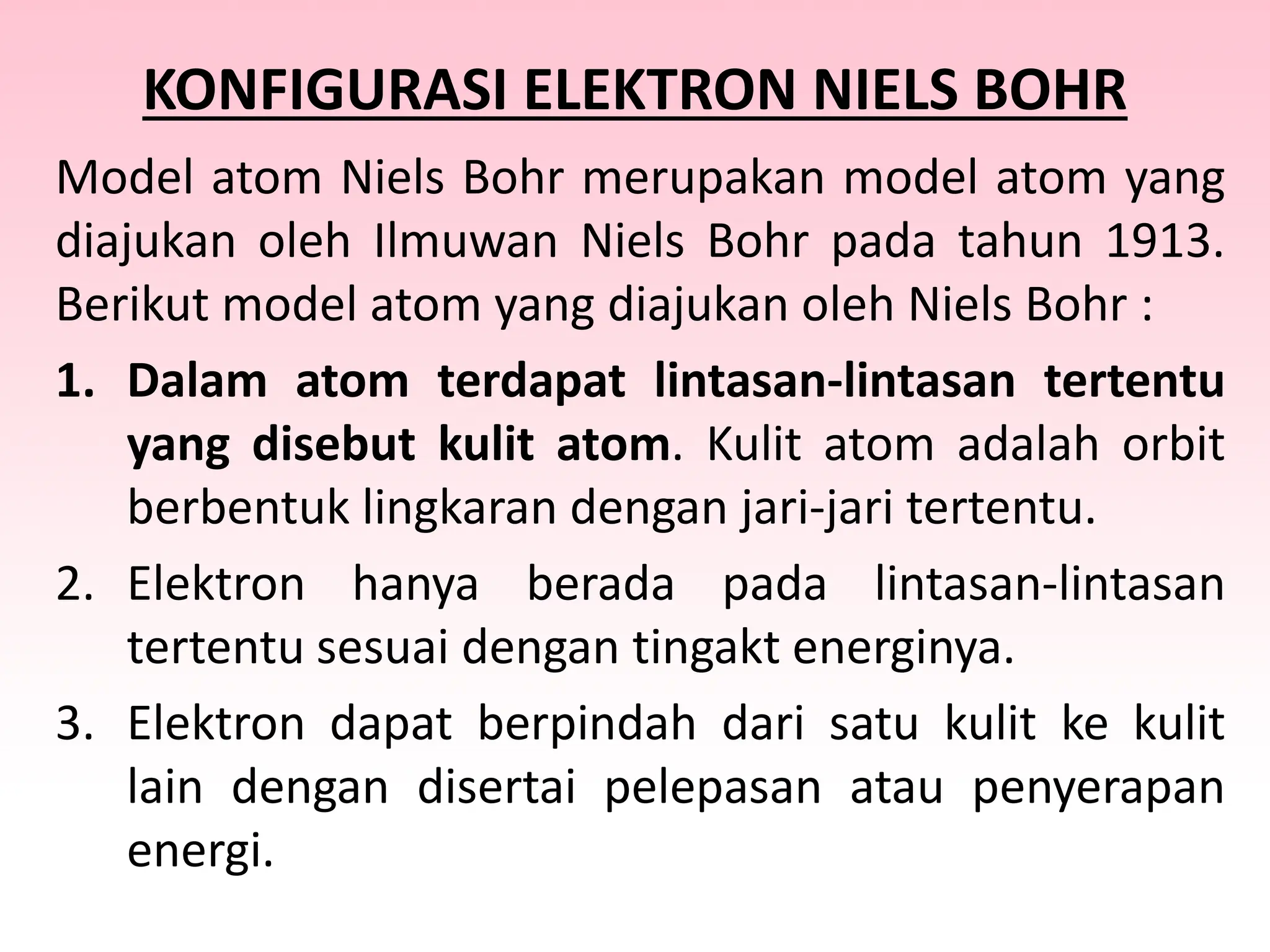 Materi Konfigurasi Elektron Model Atom Niels Bohr dan Tabel Paeriodik ...