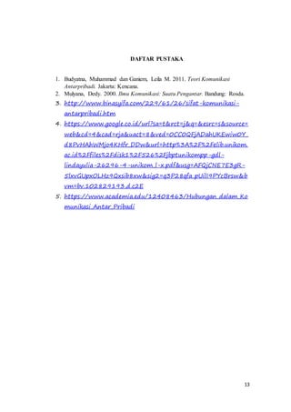 Komunikasi Antar Pribadi | PDF