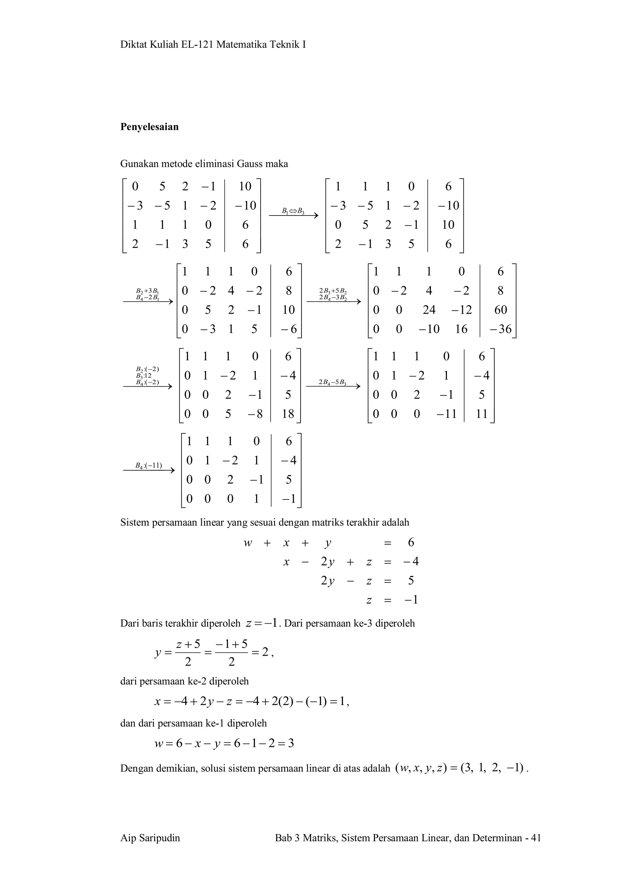 Bab 3 matriks,_determinan,_dan_sistem_persamaan_linier | PDF