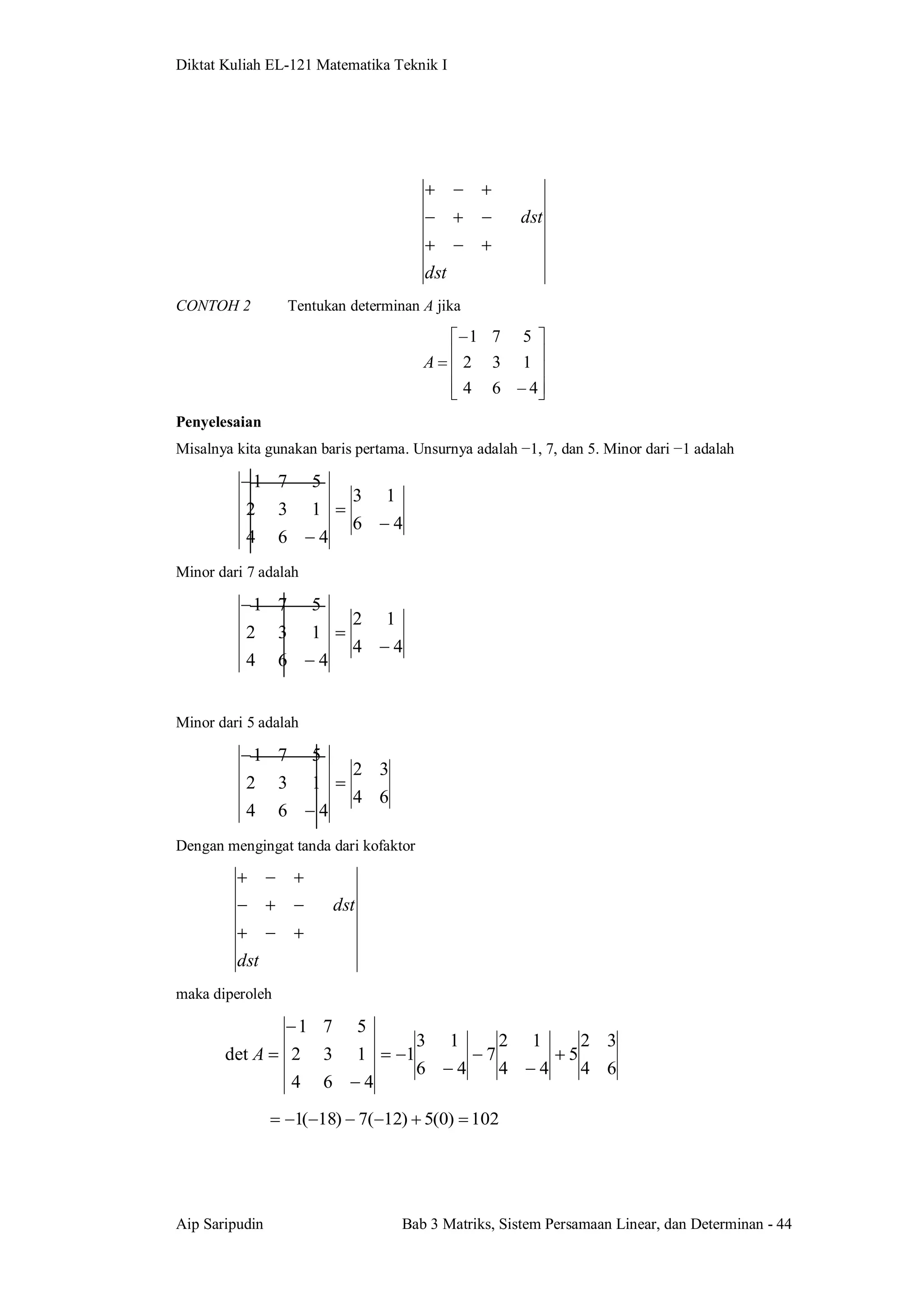 Bab 3 matriks,_determinan,_dan_sistem_persamaan_linier | PDF