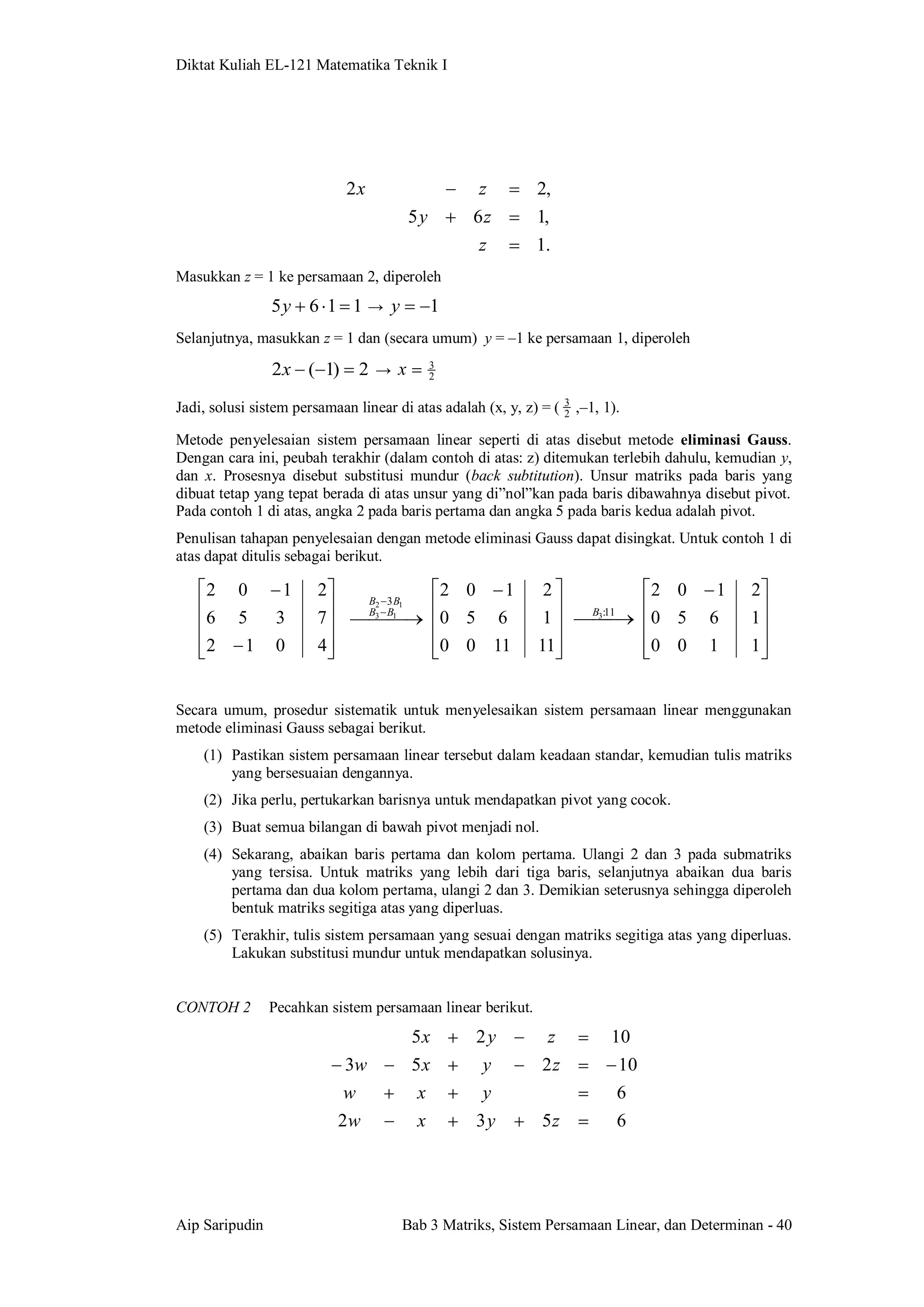 Bab 3 matriks,_determinan,_dan_sistem_persamaan_linier | PDF