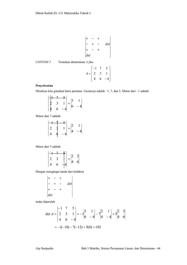 Bab 3 matriks,_determinan,_dan_sistem_persamaan_linier | PDF