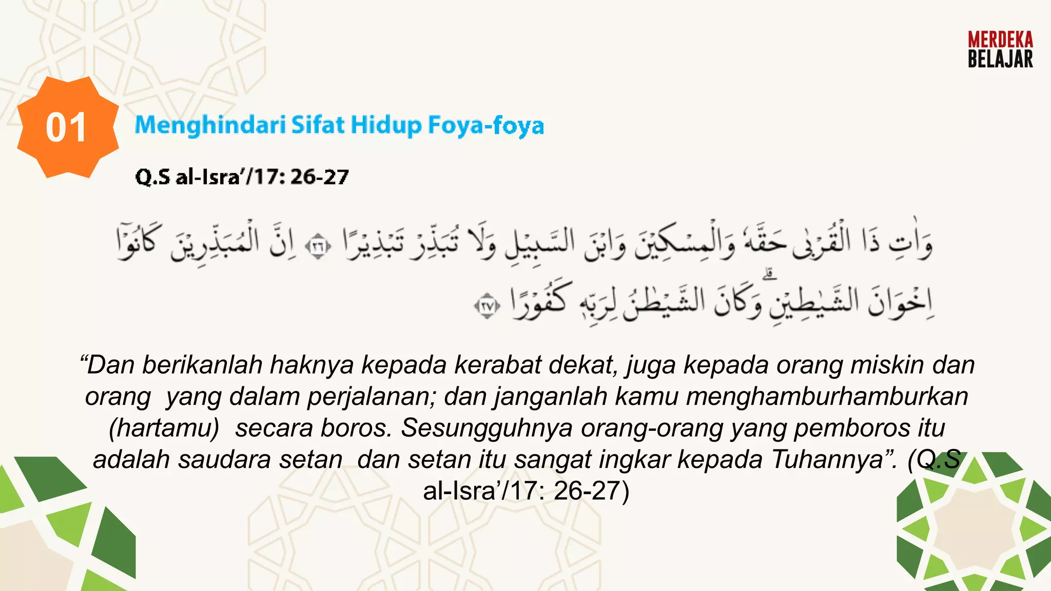 Bab 3 Menghindari Berfoya-foya, Riya', Sum'ah, Takabur, dan Hasad.pptx