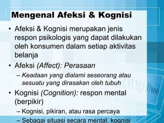 Bab 3 pengenalan terhadap afeksi dan kognisi | PPTX