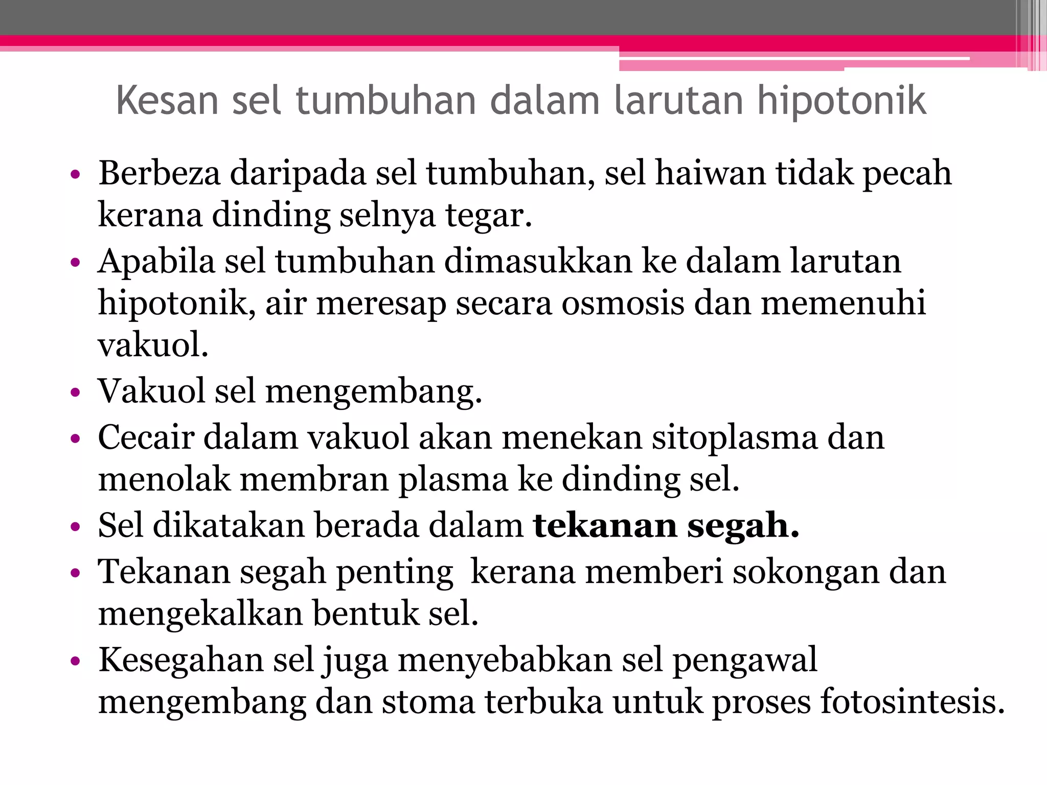 Bab 3 pergerakan bahan2 merentasi membran plasma | PPTX