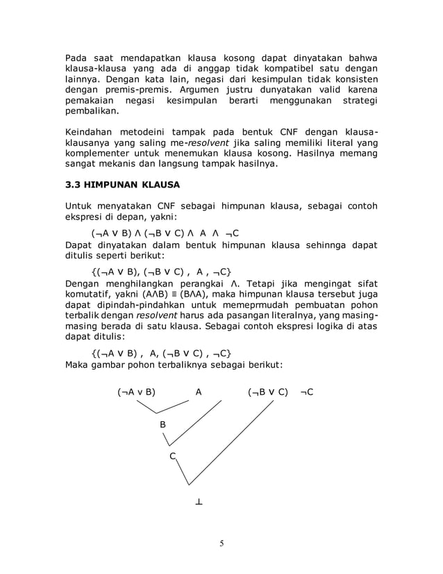 Bab 3 resolusi logika ta 2019 | DOC