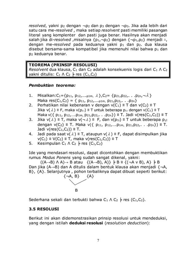 Bab 3 resolusi logika ta 2019 | DOC