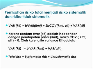 Bab 3 risk and return | PPT