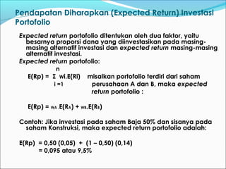 Bab 3 risk and return | PPT