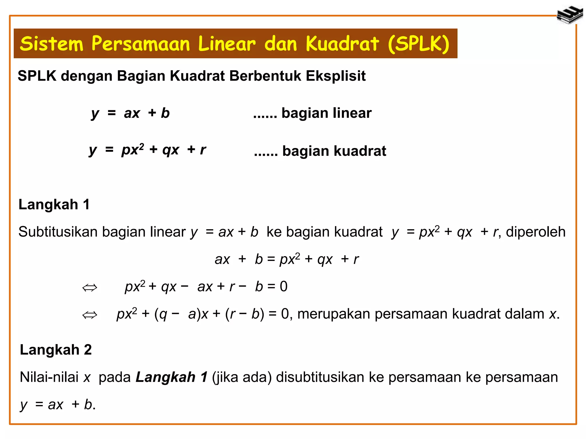 sistem persamaan linear | PPTX