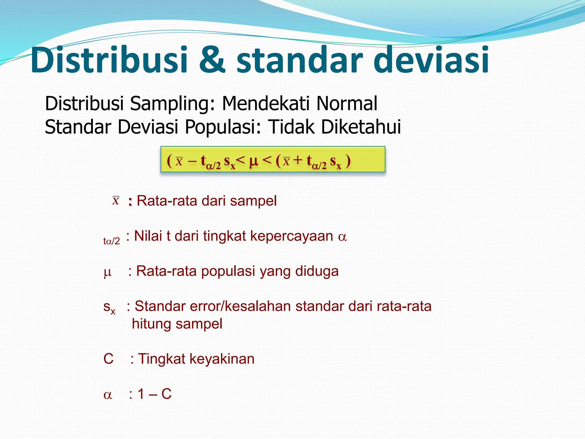 Teori Pendugaan Statistik(Bab 3) cek data | PPTX