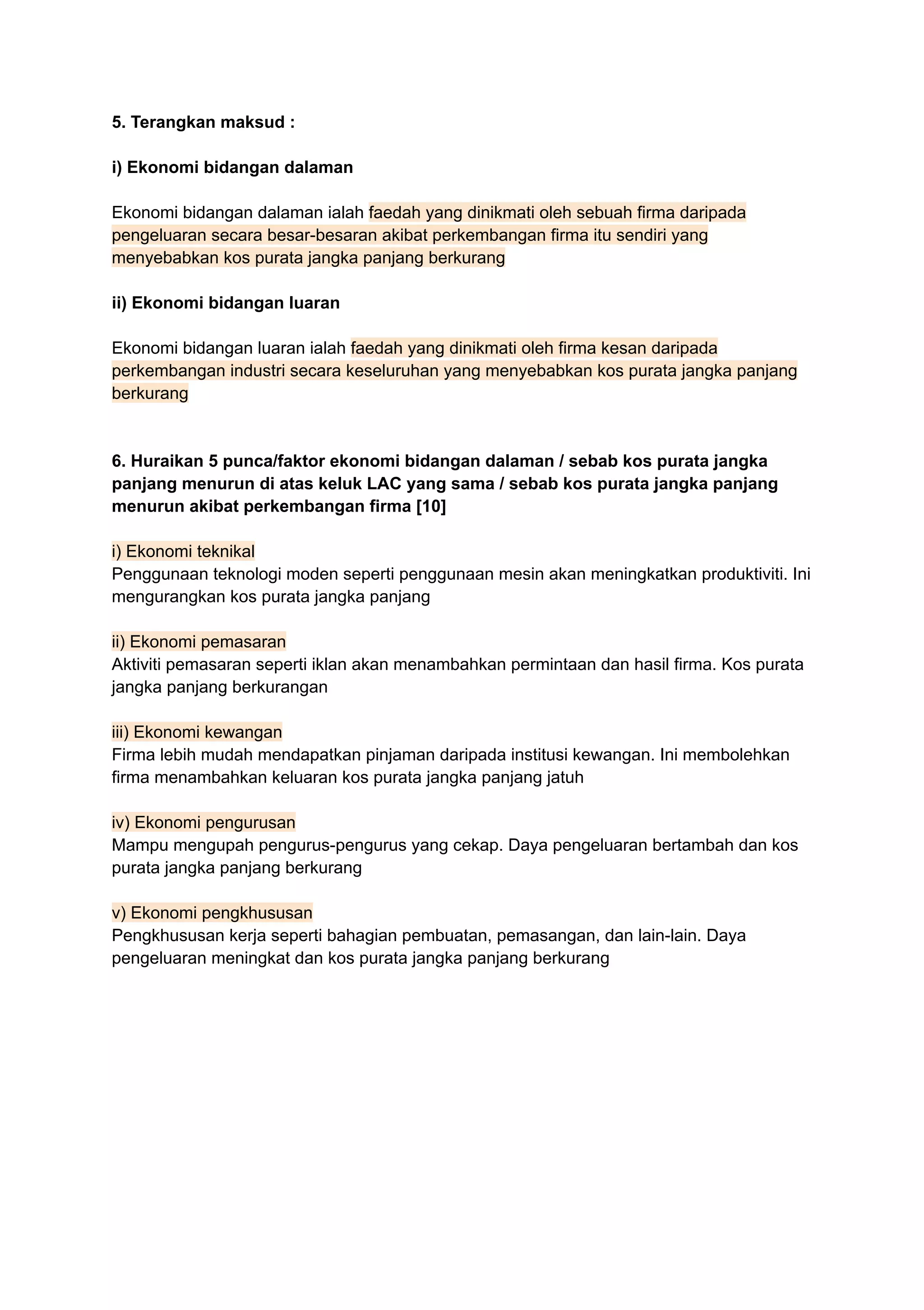 TEORI PENGELUARAN DAN KOS PENGELUARAN ( sem 1 ) | PDF