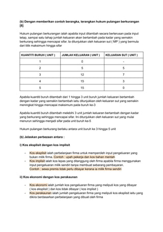 TEORI PENGELUARAN DAN KOS PENGELUARAN ( sem 1 ) | PDF