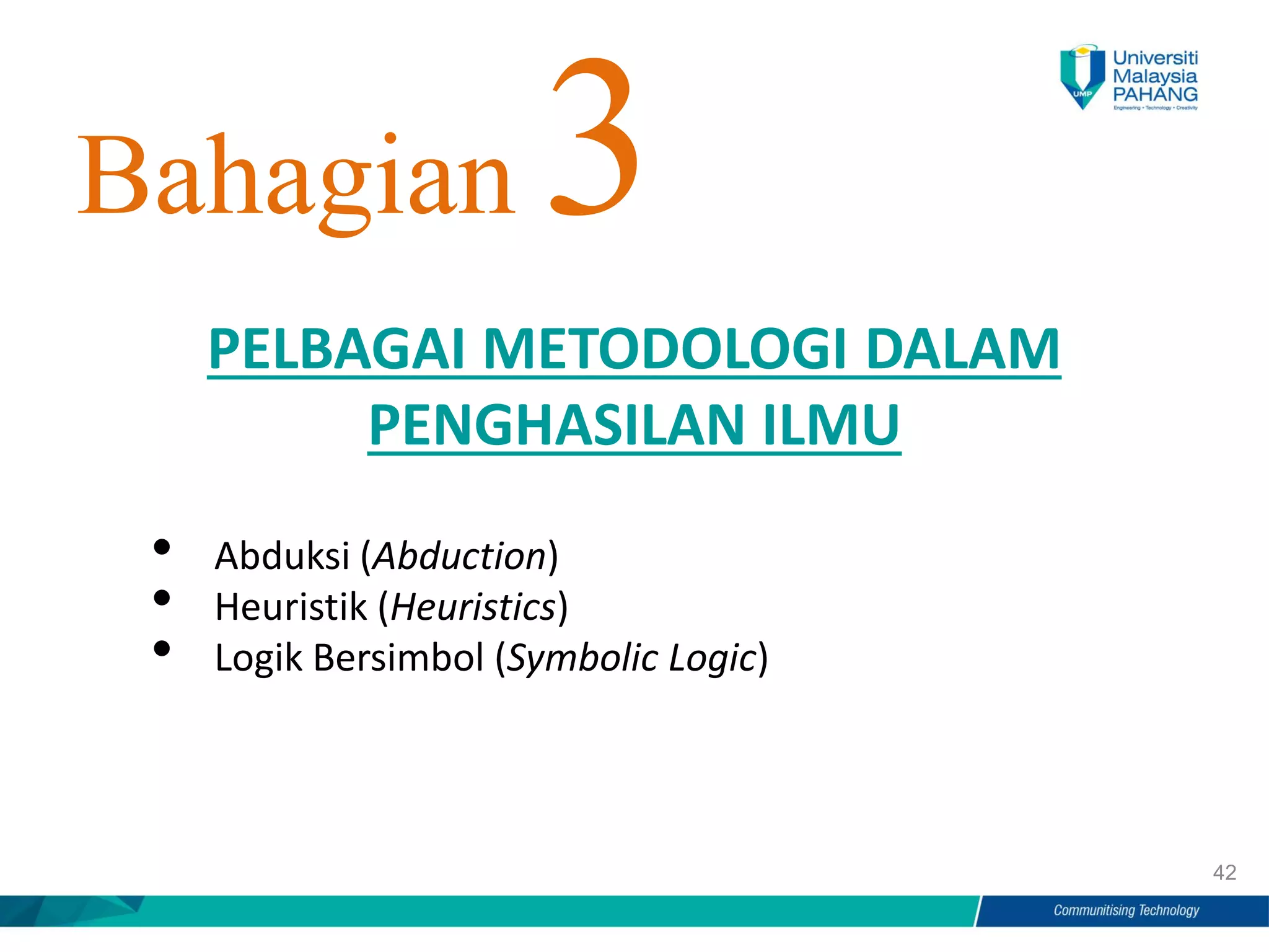 LOGIK & METODOLOGI (Seni dan Kaedah Berfikir) | PDF