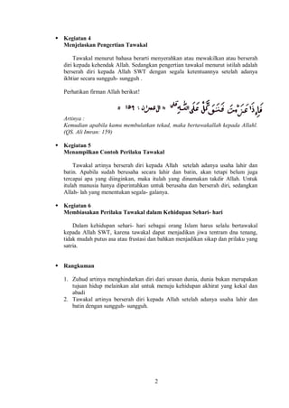 Bab 3 Zuhud dan Tawakal | PDF