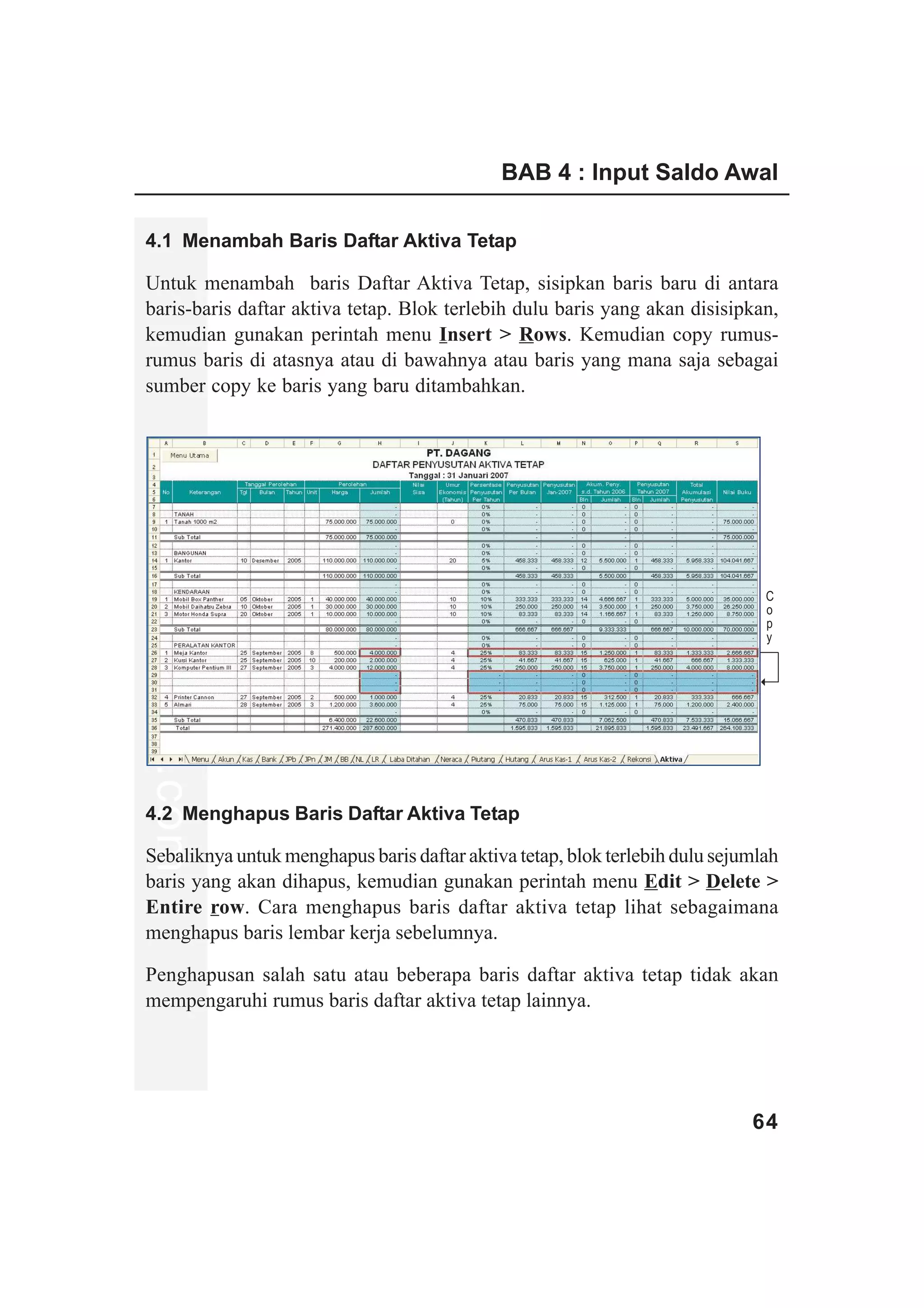 Aplikasi Akuntansi Excel Bab 4 | PDF