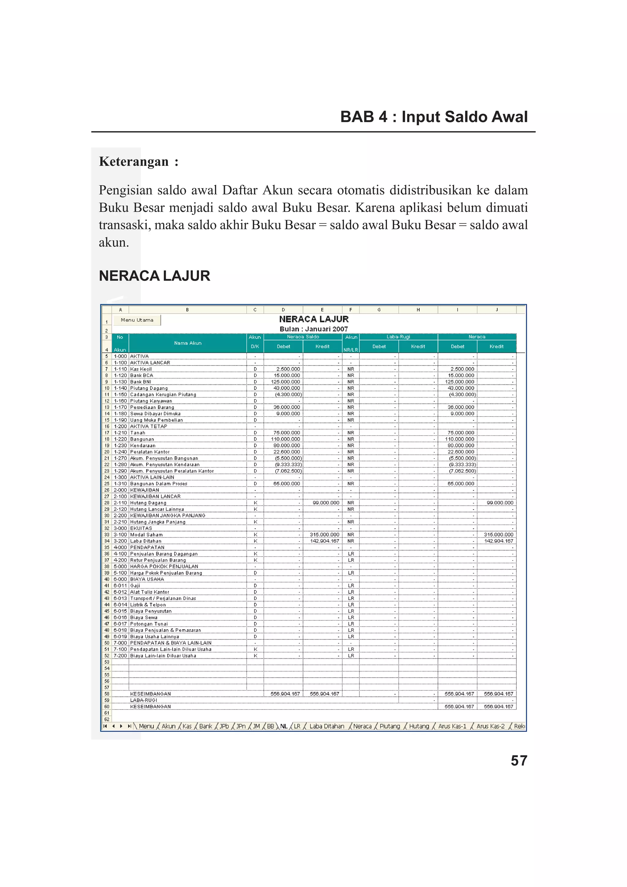 Aplikasi Akuntansi Excel Bab 4 | PDF